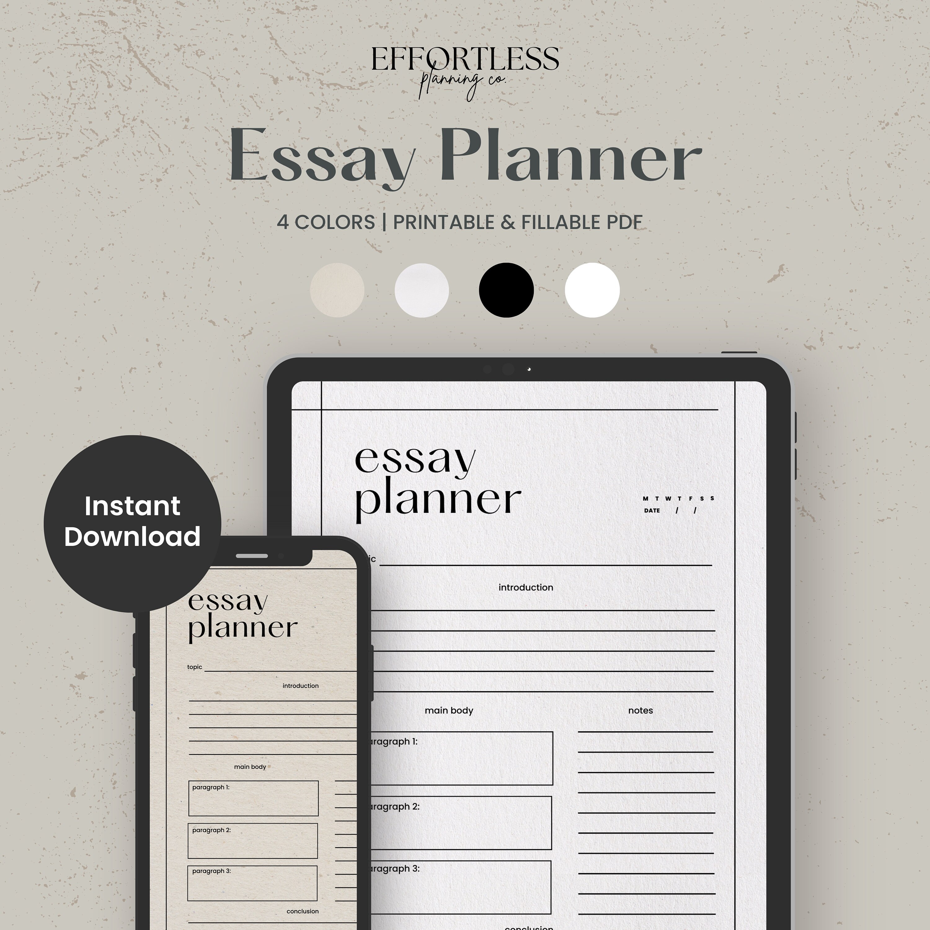 Essay Planner Template Digital, Essay Writing Plan Goodnotes iPad ...