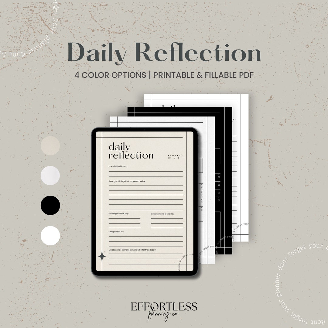 Printable Daily Reflection Digital Daily Reflection Journal | Daily ...