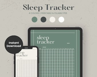 Sleep Tracker, Daily Monthly Sleep Log Digital Planner Template for ...
