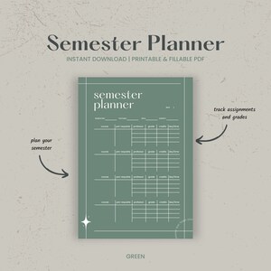 Semester Planner Printable College Semester Planner Study - Etsy