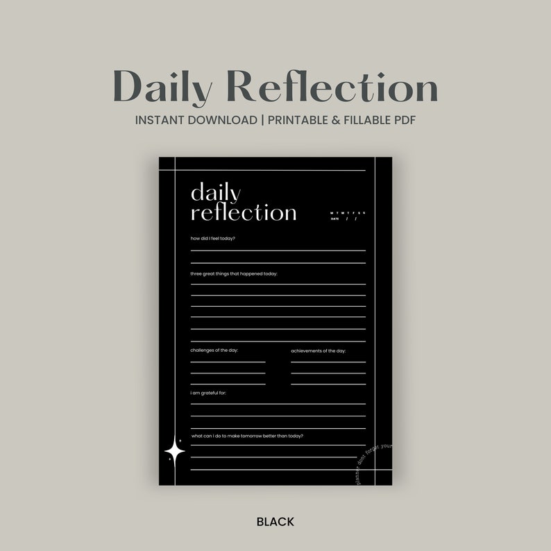 Printable Daily Reflection Digital Daily Reflection Journal | Daily ...