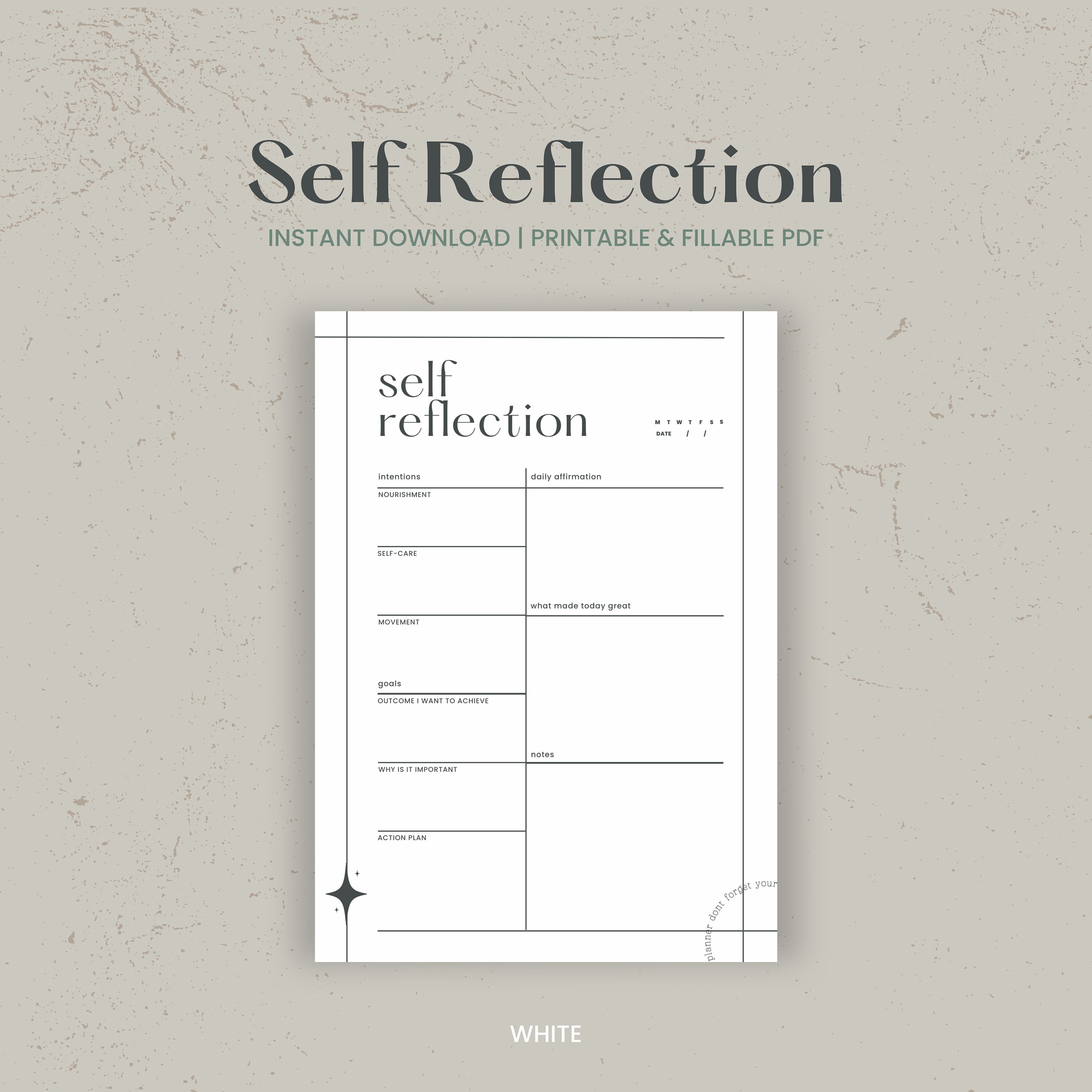 Digital Journal, Self Reflection, Self Love Journal, Undated Digital ...