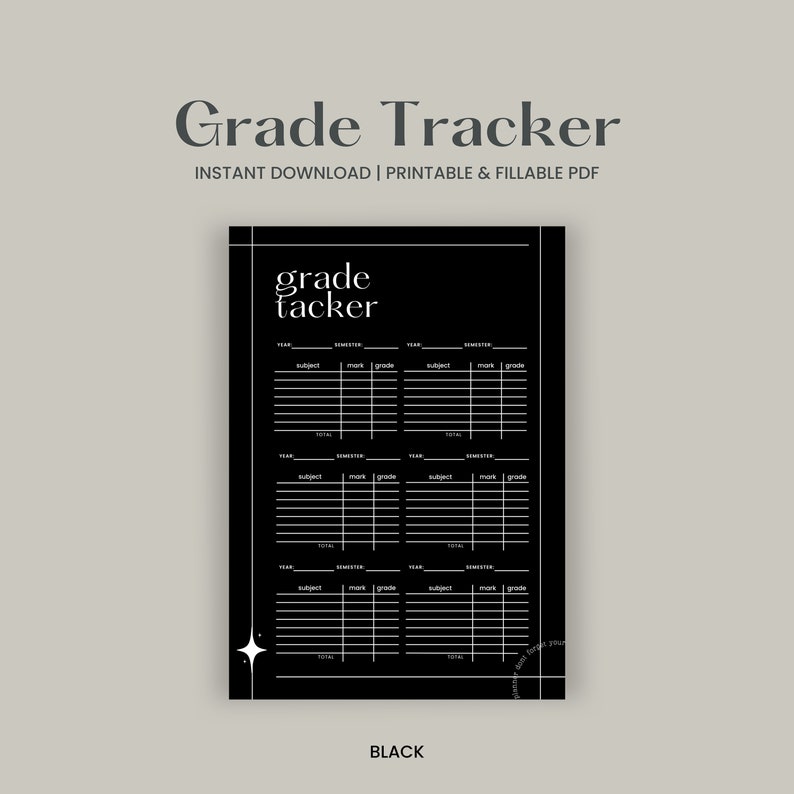 Printable Grade Tracker for Students | Grade Tracker | Student Grade ...