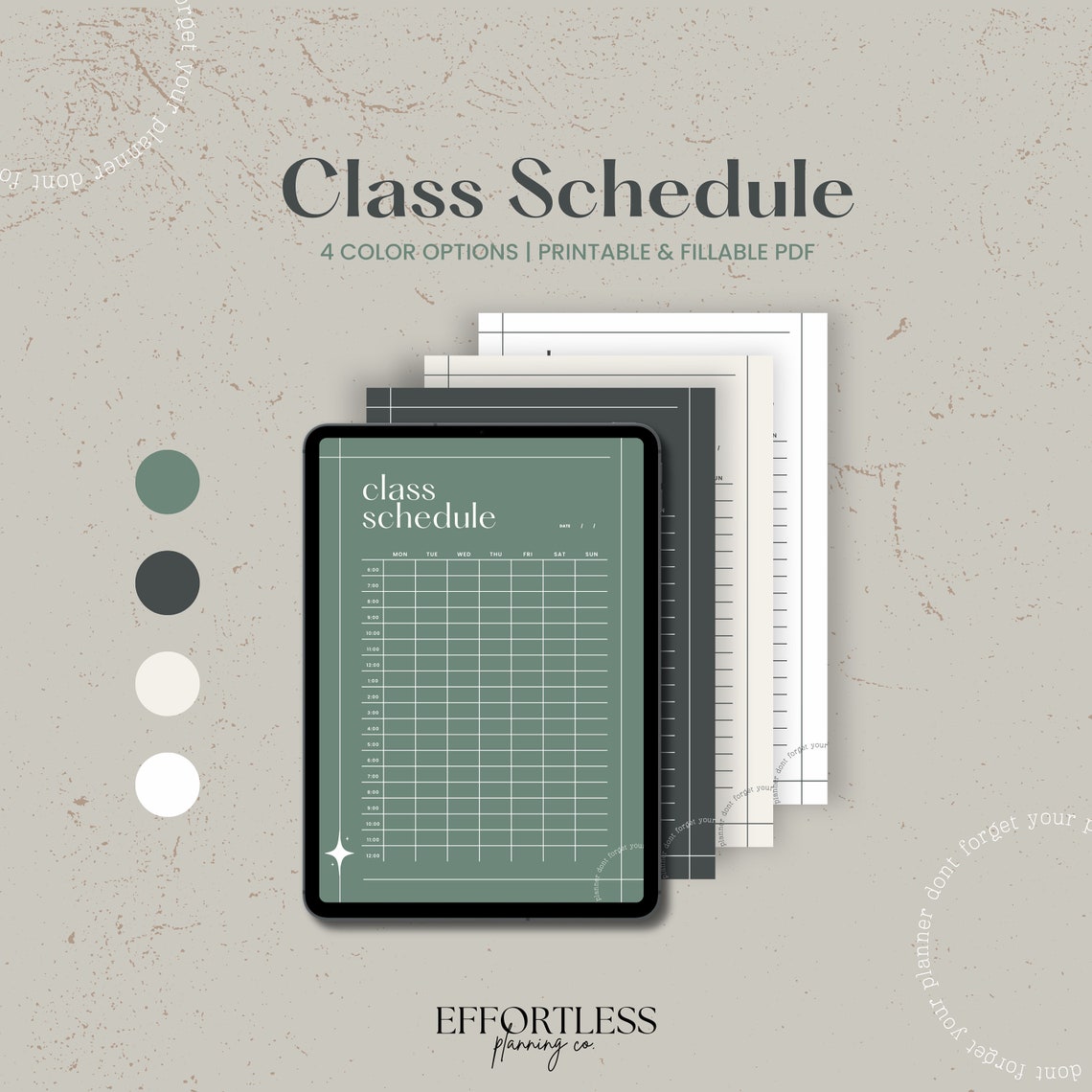 Weekly Class Timetable Printable, Class Schedule, Student Planner ...