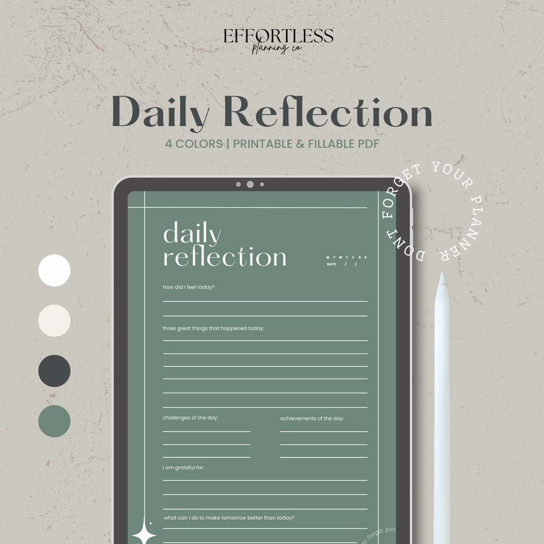 Printable Daily Reflection Digital Daily Reflection Journal | Daily ...