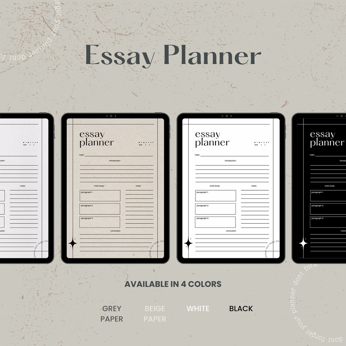 Essay Planner Template Digital, Essay Writing Plan Goodnotes iPad ...