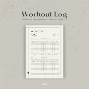 Workout Log Digital Planner, Daily Exercise Log Template for Goodnotes ...
