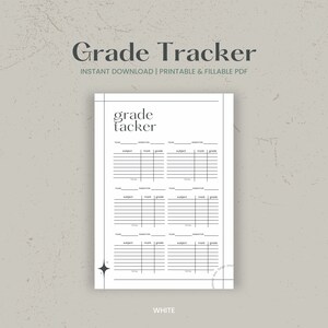 Printable Grade Tracker for Students | Grade Tracker | Student Grade ...