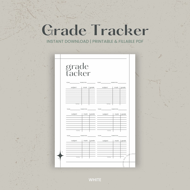 Printable Grade Tracker for Students Grade Tracker Student Grade ...