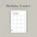 Birthday Tracker, Birthday Log, Important Dates, Birthdays, Yearly ...
