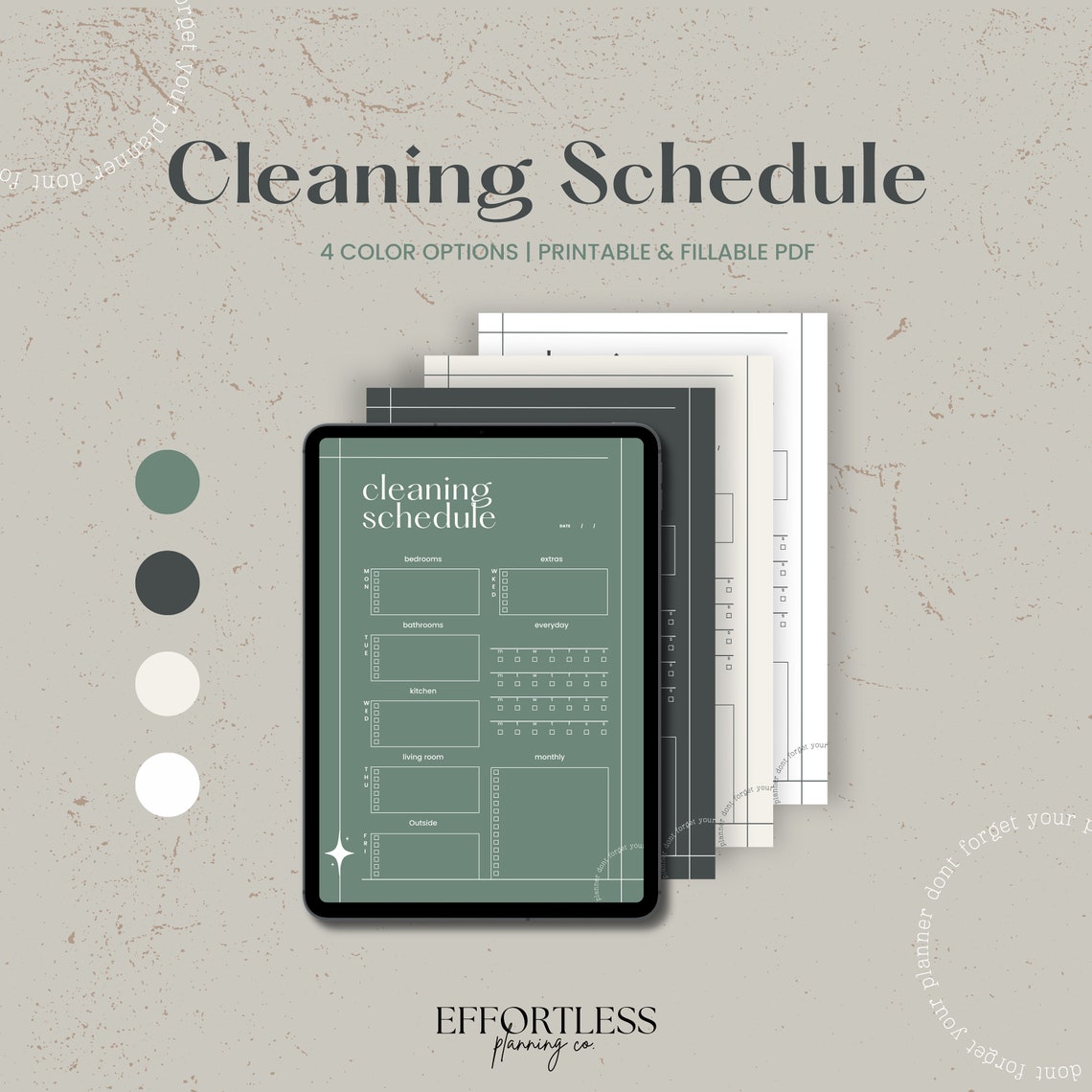 Cleaning Schedule, Cleaning Checklist, Chore Chart Digital Planner ...