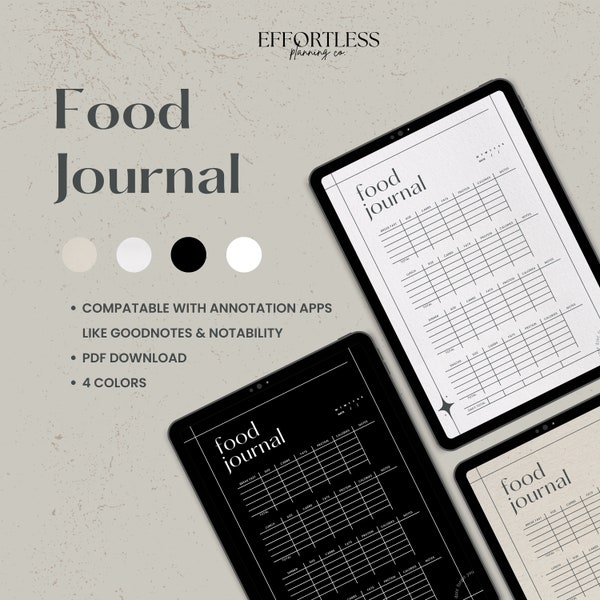 Food Diary Template - Etsy