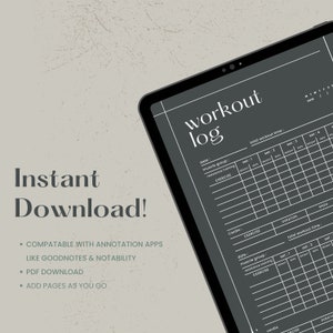 Workout Log Digital Planner, Daily Exercise Log Template for Goodnotes ...