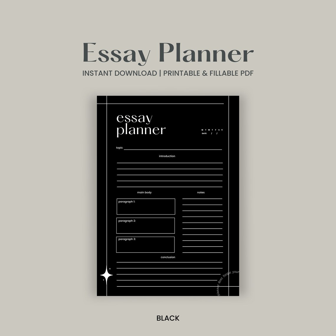 Essay Planner Template Digital, Essay Writing Plan Goodnotes iPad ...