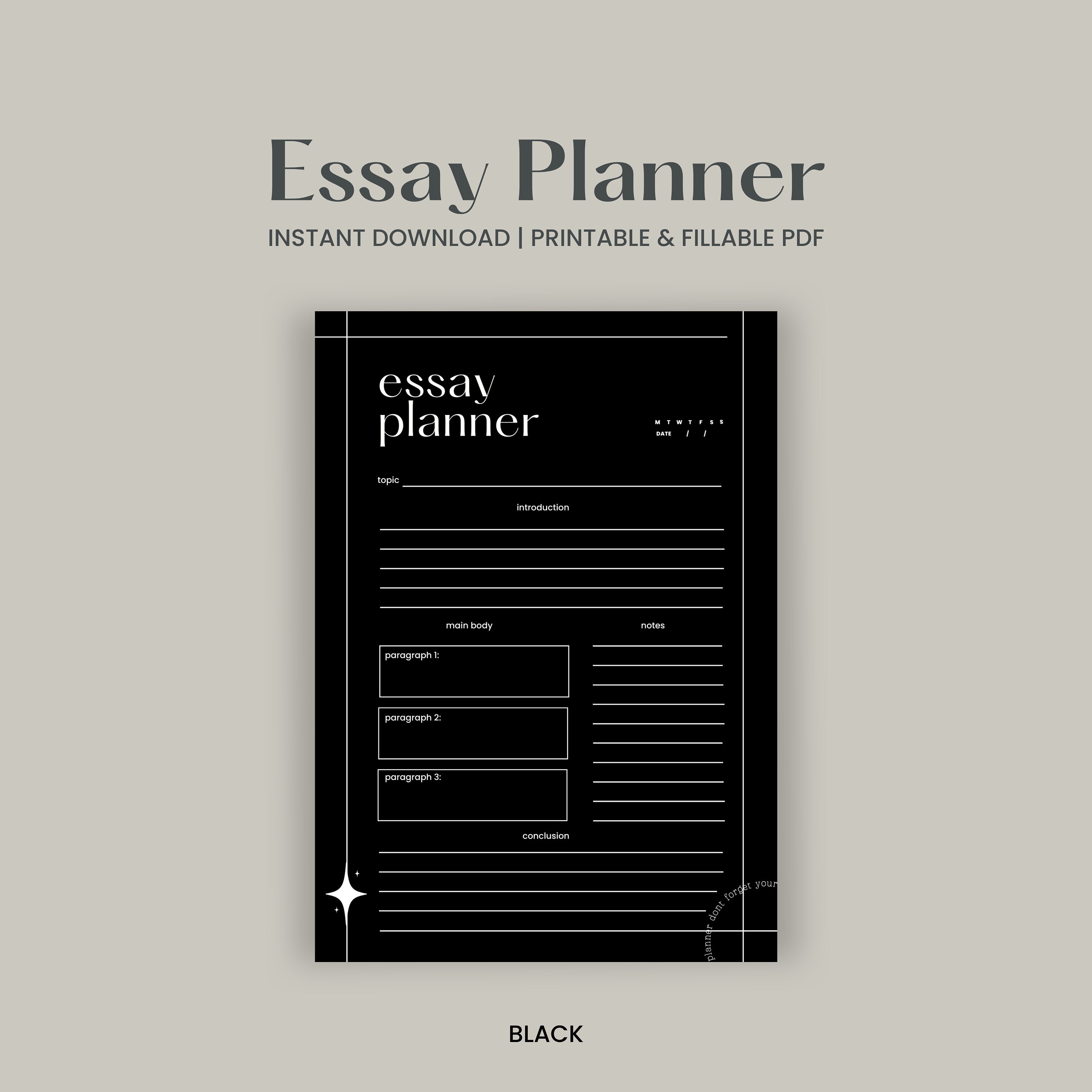 Essay Planner Template Digital, Essay Writing Plan Goodnotes iPad ...
