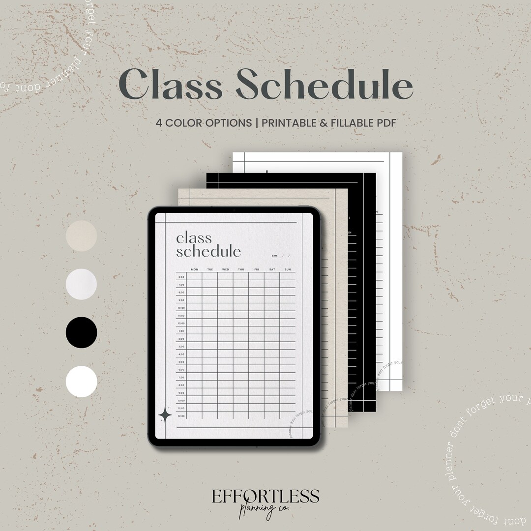 Weekly Class Timetable Printable, Class Schedule, Student Planner ...