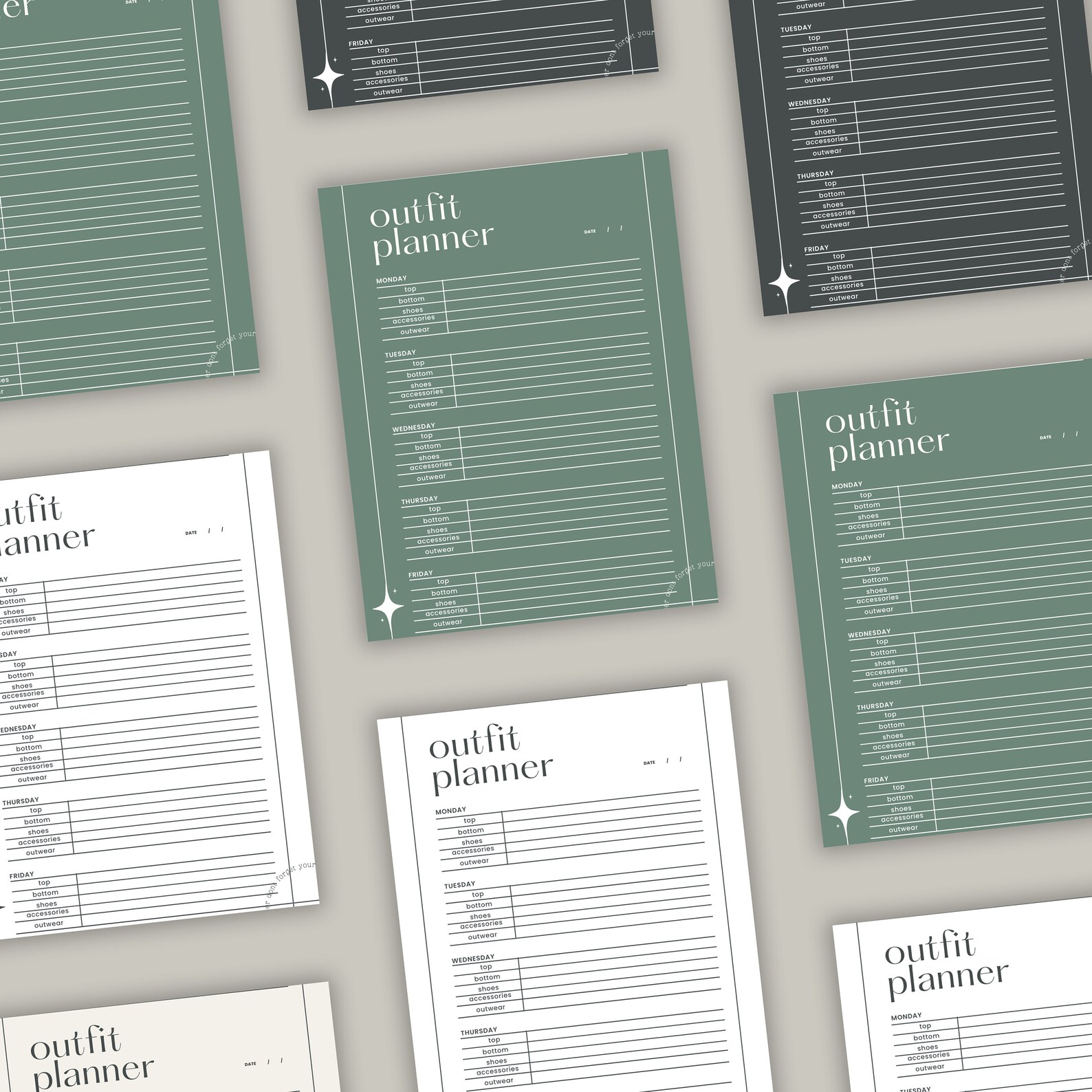 Outfit Planner | Wardrobe Planner | Digital and Printable Templates ...