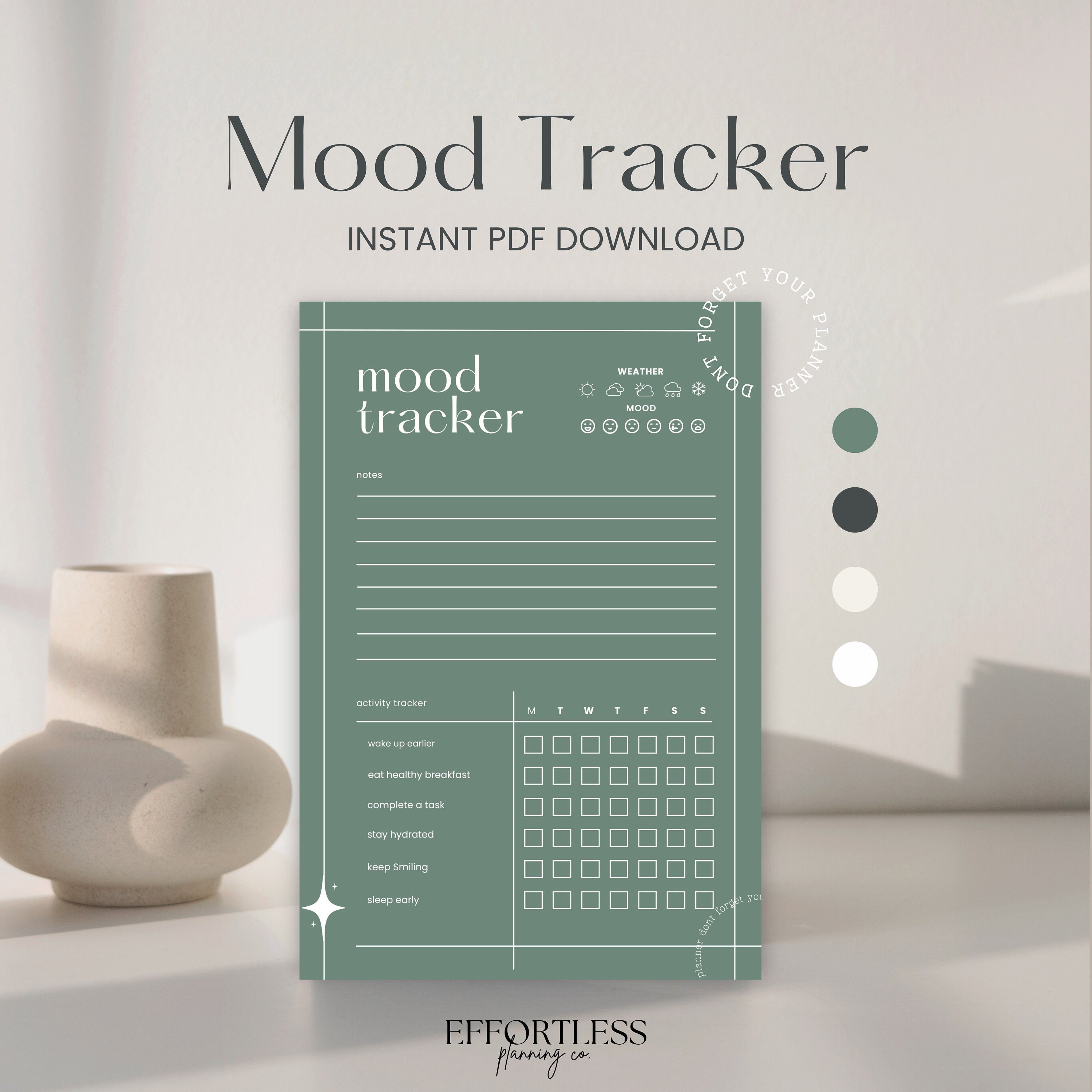 Daily Mood Tracker, Printable Mood Track, Emotion Tracker, Self Care ...