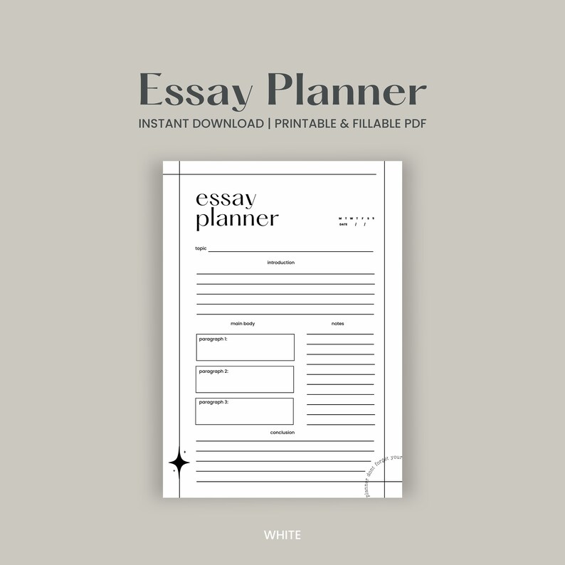 Essay Planner Template Digital, Essay Writing Plan Goodnotes iPad ...