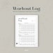 Workout Log Digital Planner, Daily Exercise Log Template for Goodnotes ...