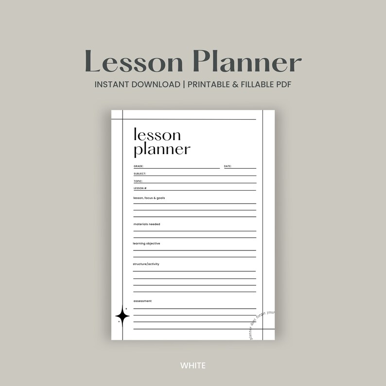 Lesson Plan, Teacher Planner, Class Agenda, Digital Planner Template ...