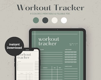 Workout Tracker, Daily Exercise Planner Digital Template for Goodnotes ...
