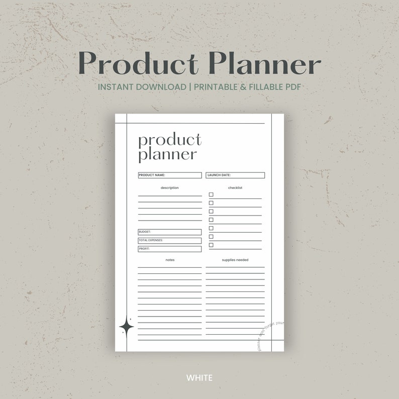 New Product Planner Printable, Product Development, Product Launch ...