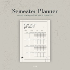 Semester Planner Printable | College Semester Planner | Study Planner ...