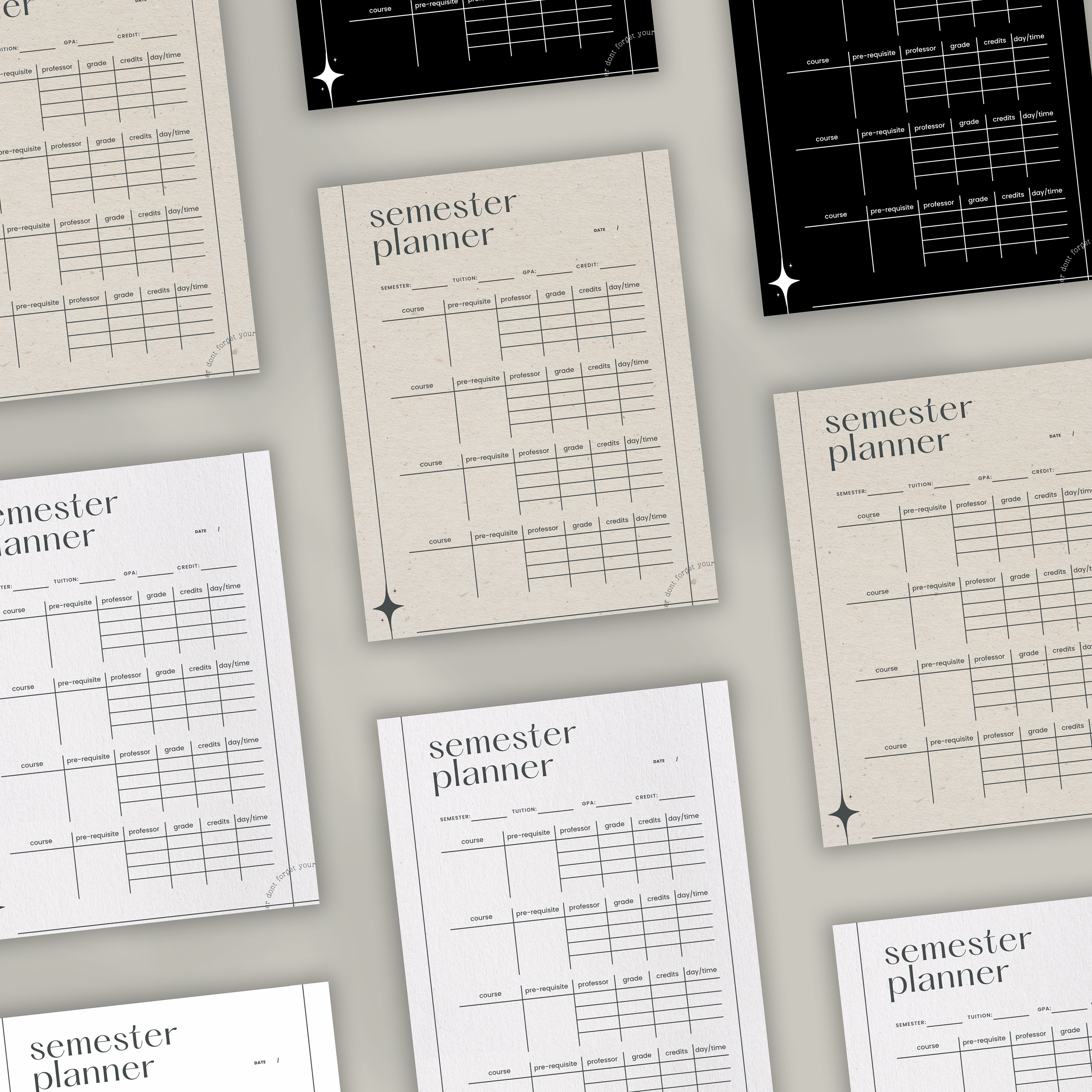 Semester Planner Printable College Semester Planner Study - Etsy