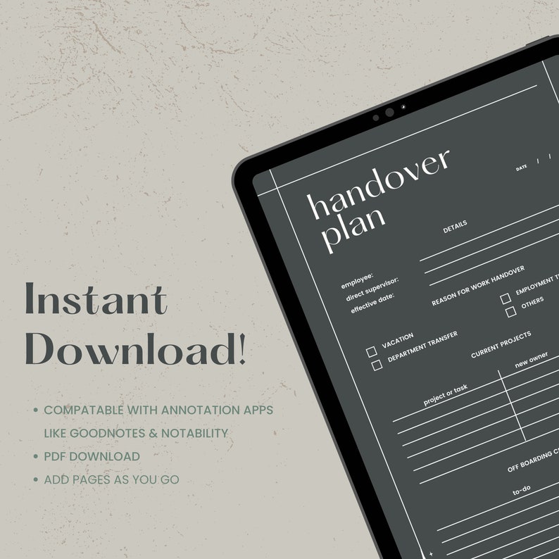 Offboarding Checklist Form, Human Resources, Employee Handover Plan ...