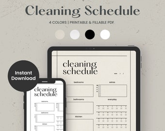 Printable Cleaning Schedule, Cleaning Checklist, Home/ Office Chore ...