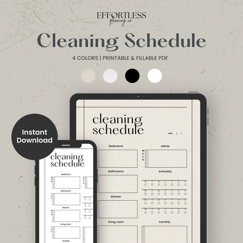 Cleaning Schedule, Cleaning Checklist, Chore Chart Digital Planner ...