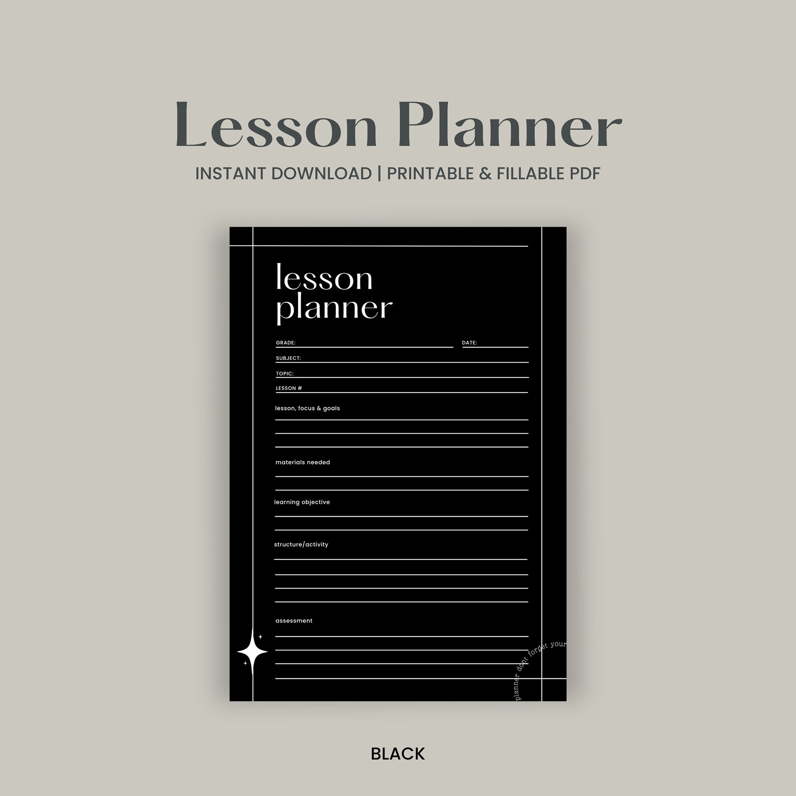 Lesson Plan, Teacher Planner, Class Agenda, Digital Planner Template ...