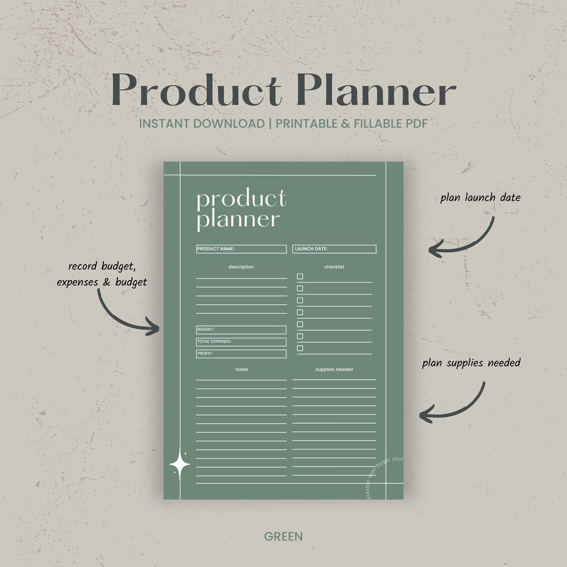 New Product Planner Printable, Product Development, Product Launch ...