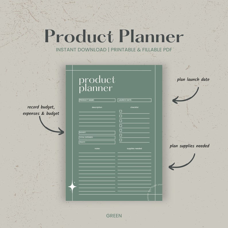 New Product Planner Printable, Product Development, Product Launch ...