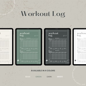 Workout Log Digital Planner, Daily Exercise Log Template for Goodnotes ...