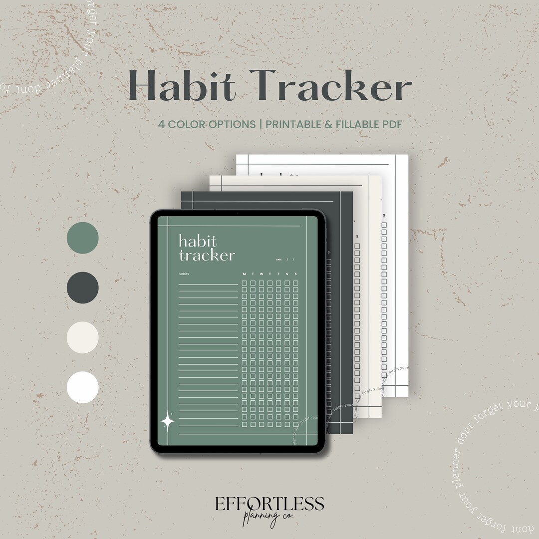 Weekly Habit Tracker, Routine Digital Planner Template for Goodnotes on ...