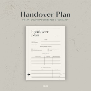 Offboarding Checklist Form, Human Resources, Employee Handover Plan ...