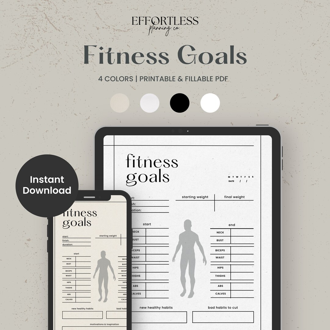 Fitness Goal Planner Printable, Fitness Planner, Health Planner ...