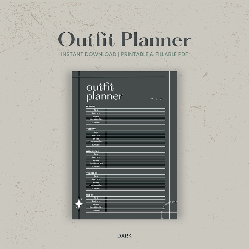 Outfit Planner | Wardrobe Planner | Digital and Printable Templates ...