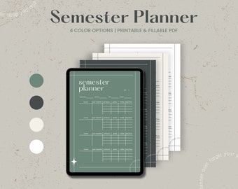 Semester Planner Printable | College Semester Planner | Study Planner ...