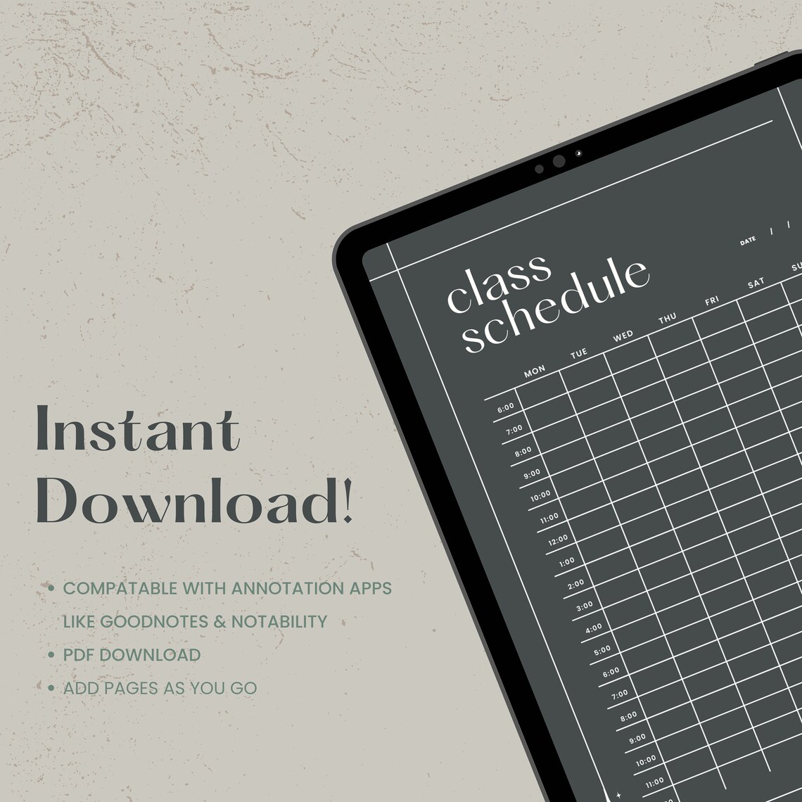 Weekly Class Timetable Printable, Class Schedule, Student Planner ...