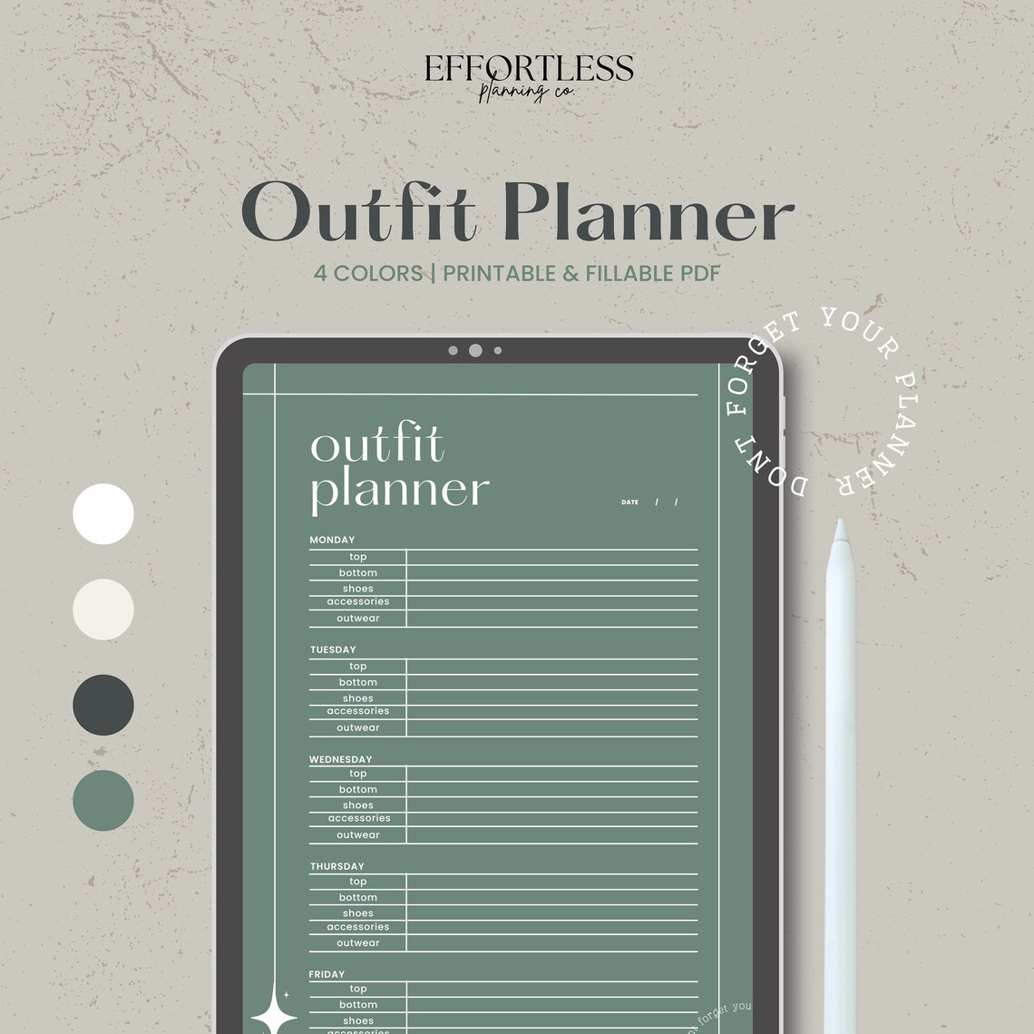 Outfit Planner | Wardrobe Planner | Digital and Printable Templates ...
