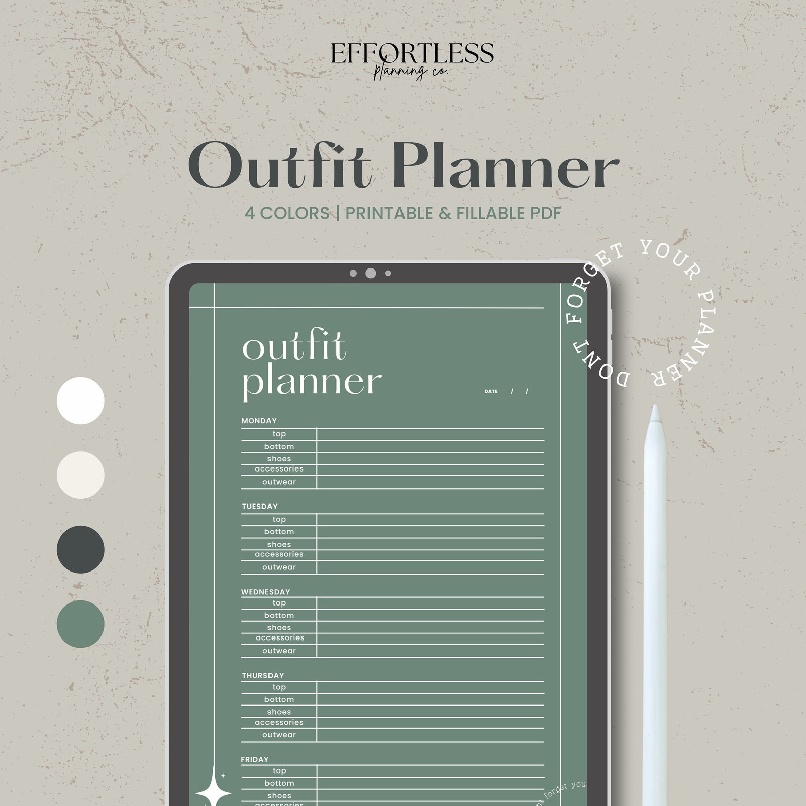 Outfit Planner | Wardrobe Planner | Digital and Printable Templates ...