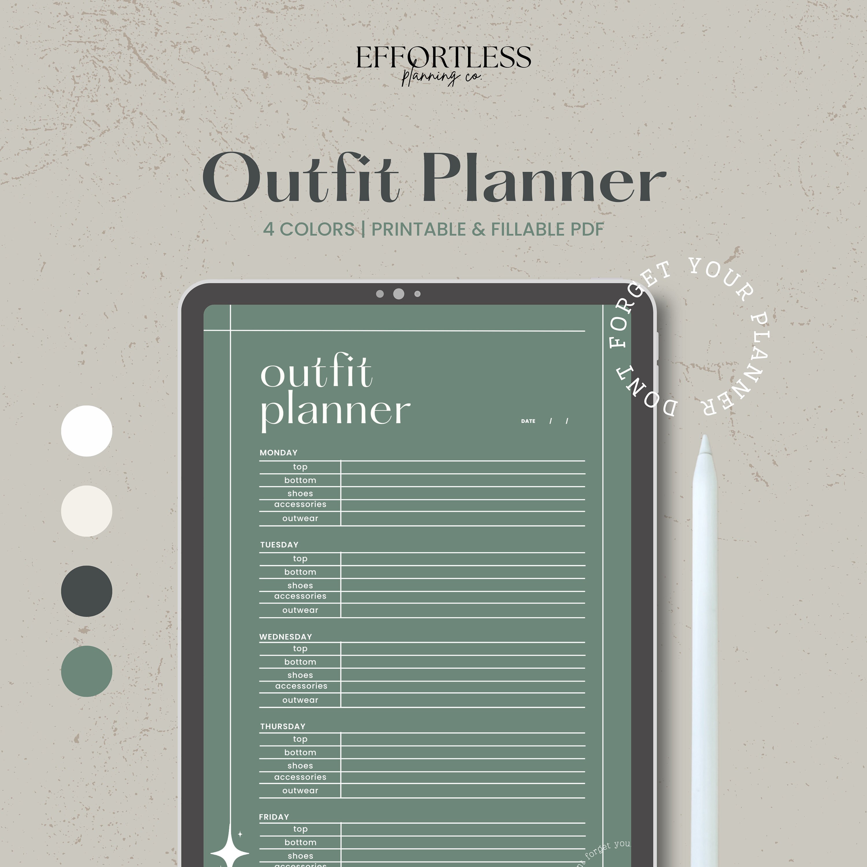Outfit Planner | Wardrobe Planner | Digital and Printable Templates ...