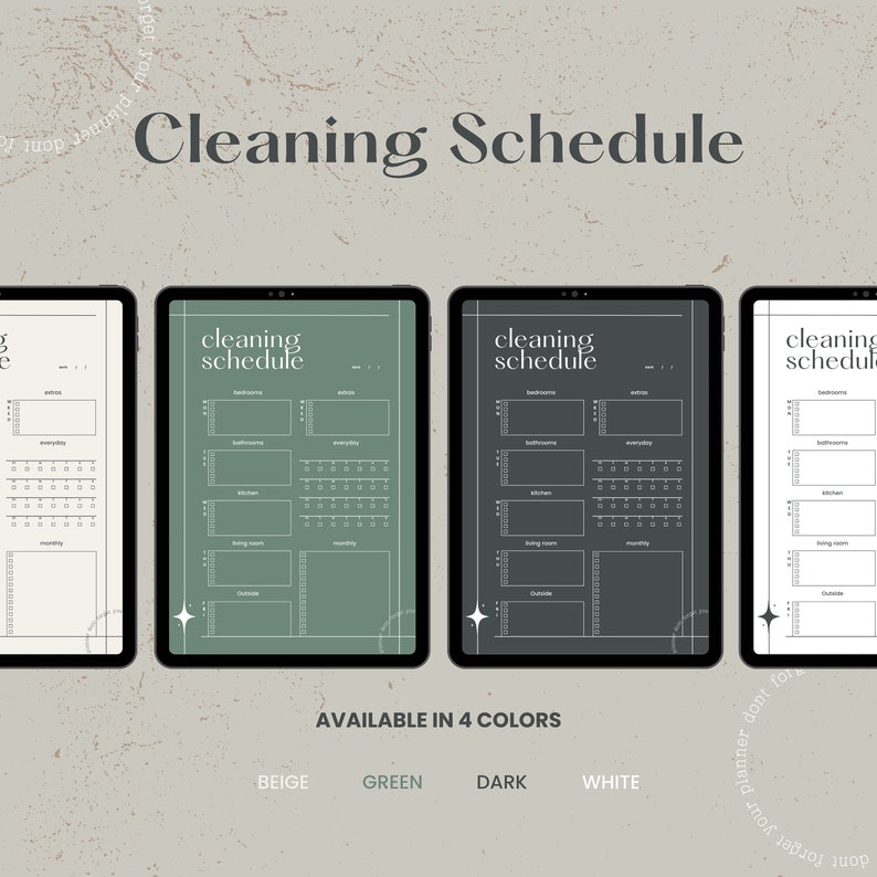 Cleaning Schedule, Cleaning Checklist, Chore Chart Digital Planner ...