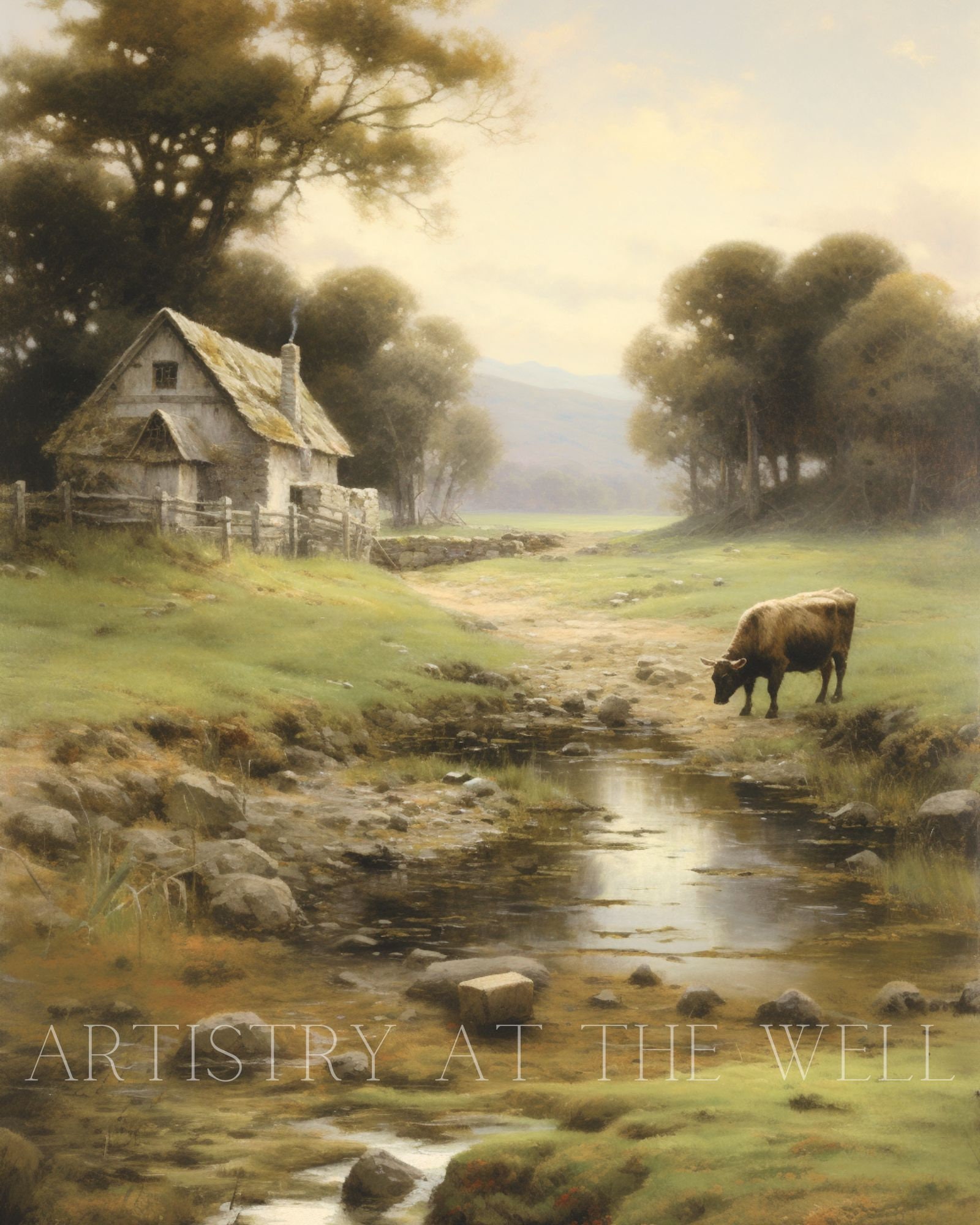 Humble Homestead, Vintage Farm Wall Art, Countryside Farming Print ...