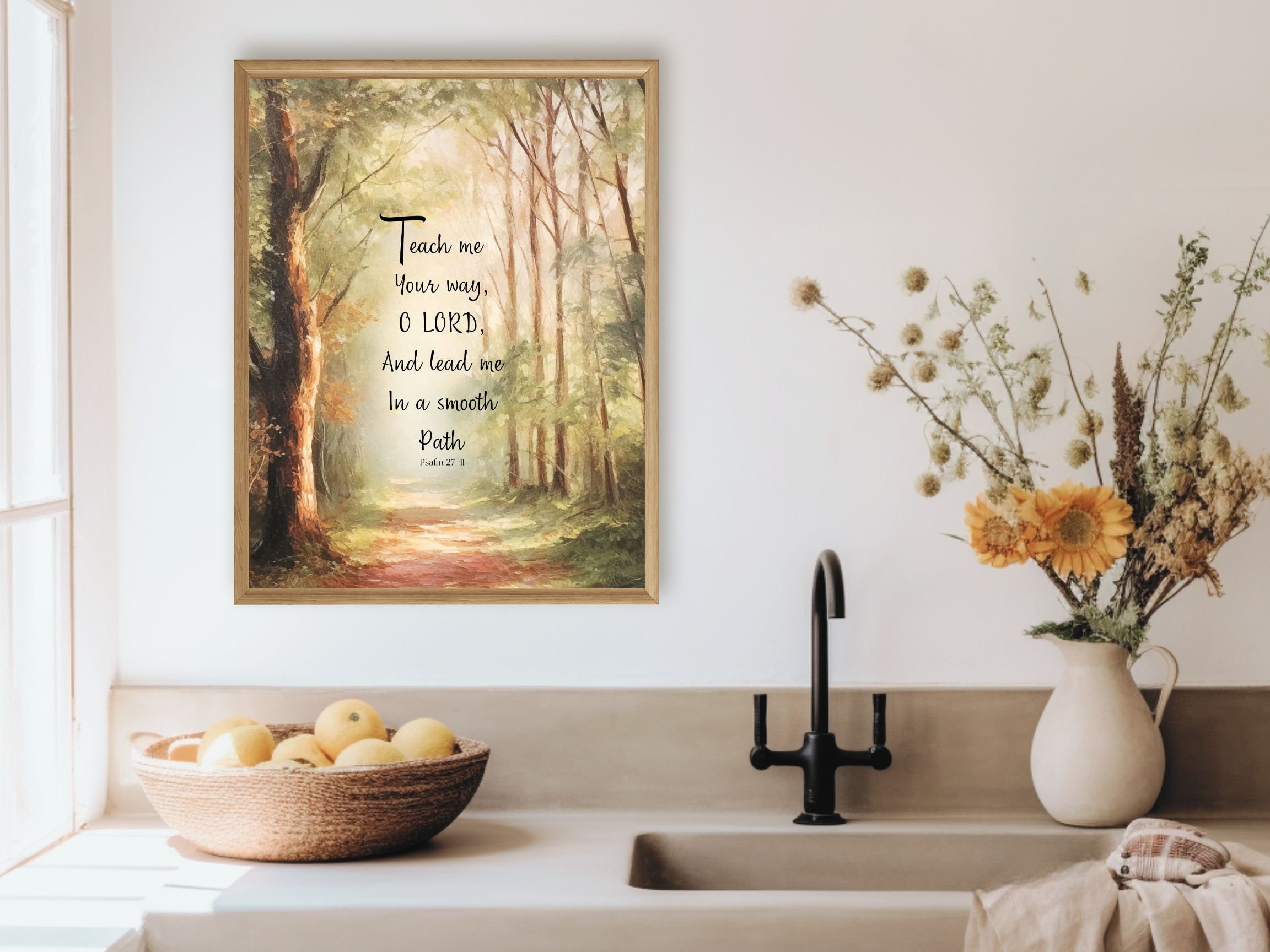 Digital Download Print, Psalm 27, Teach Me Your Way, Lead Me in a ...