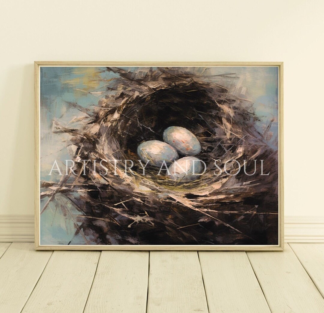 Nature's Cradle Art Print of Bird's Nest With Eggs - Etsy
