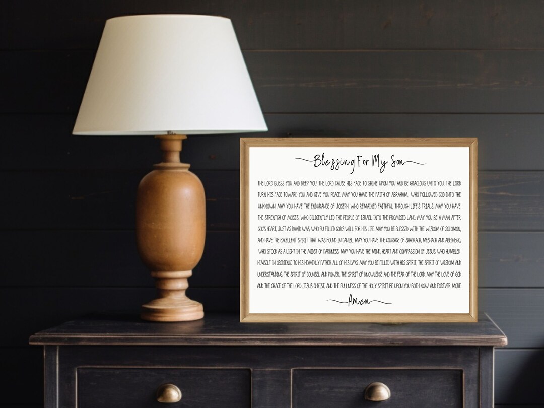 Art Print, Blessing for Son, Heirloom Gift, Gift Son, Blessing Print ...